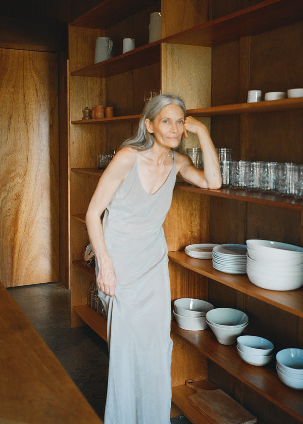 Anaise Slip Dress, Japanese Cupro, Meadow | OZMA