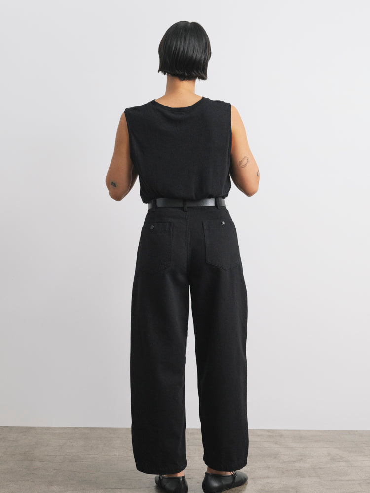 (Imperfect) Muscle Tee, Regen Silk Noil Jersey, Black