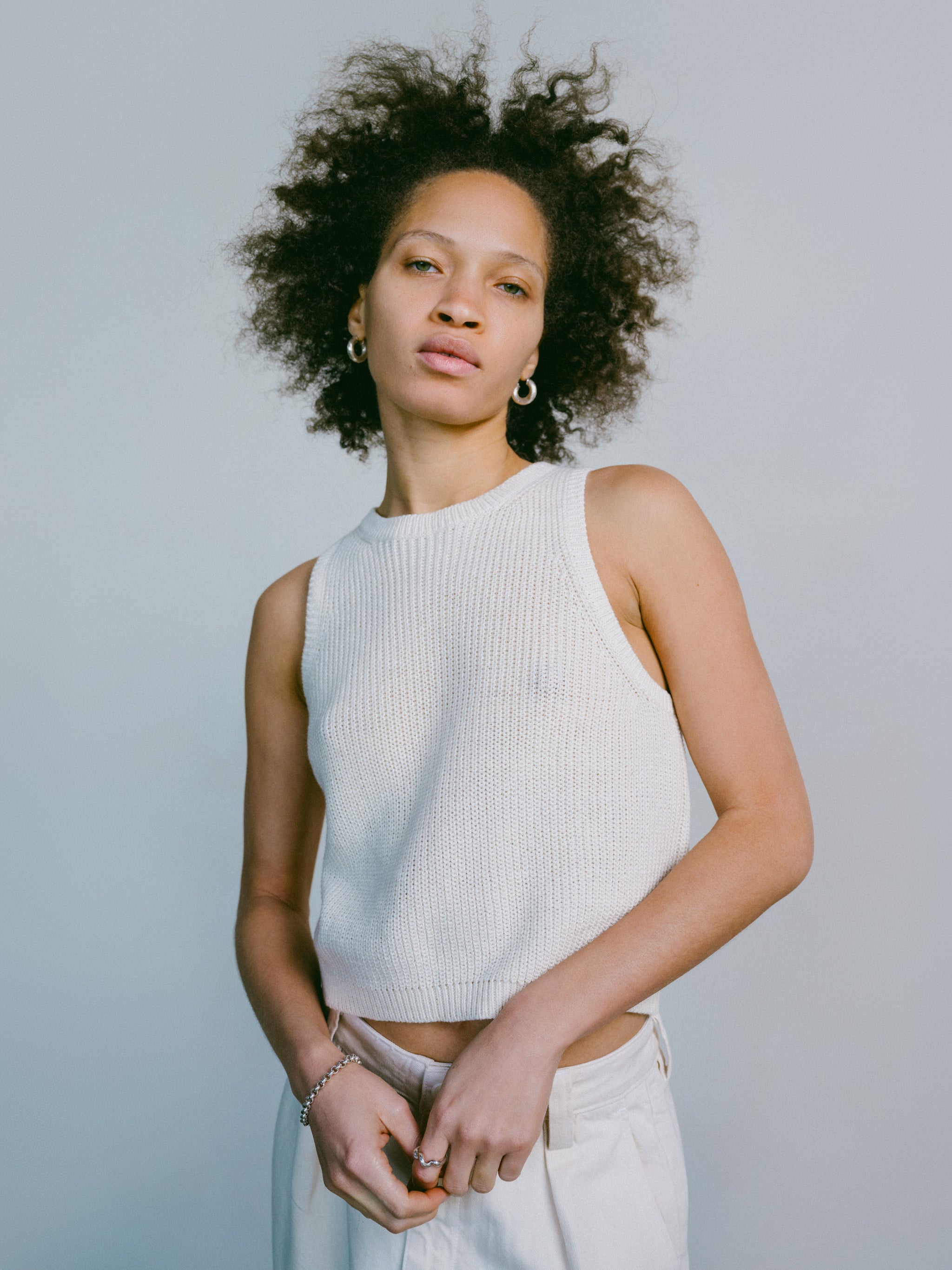 Mona Tank, Organic Cotton, Ecru